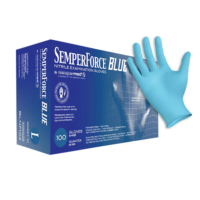 SemperForce® Blue Nitrile Exam Powder Free Textured - DeVere Corporation